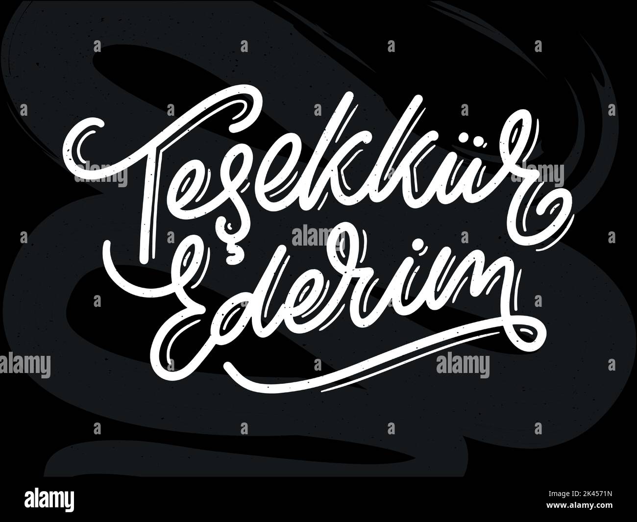 Text in the Turkish: Thank you. Lettering. Ink illustration. Modern ...