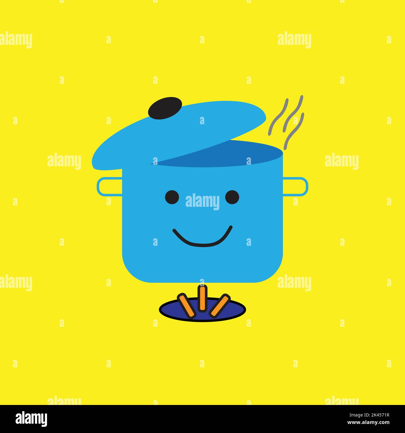 Boiling pot on gas Stock Vector Images - Alamy