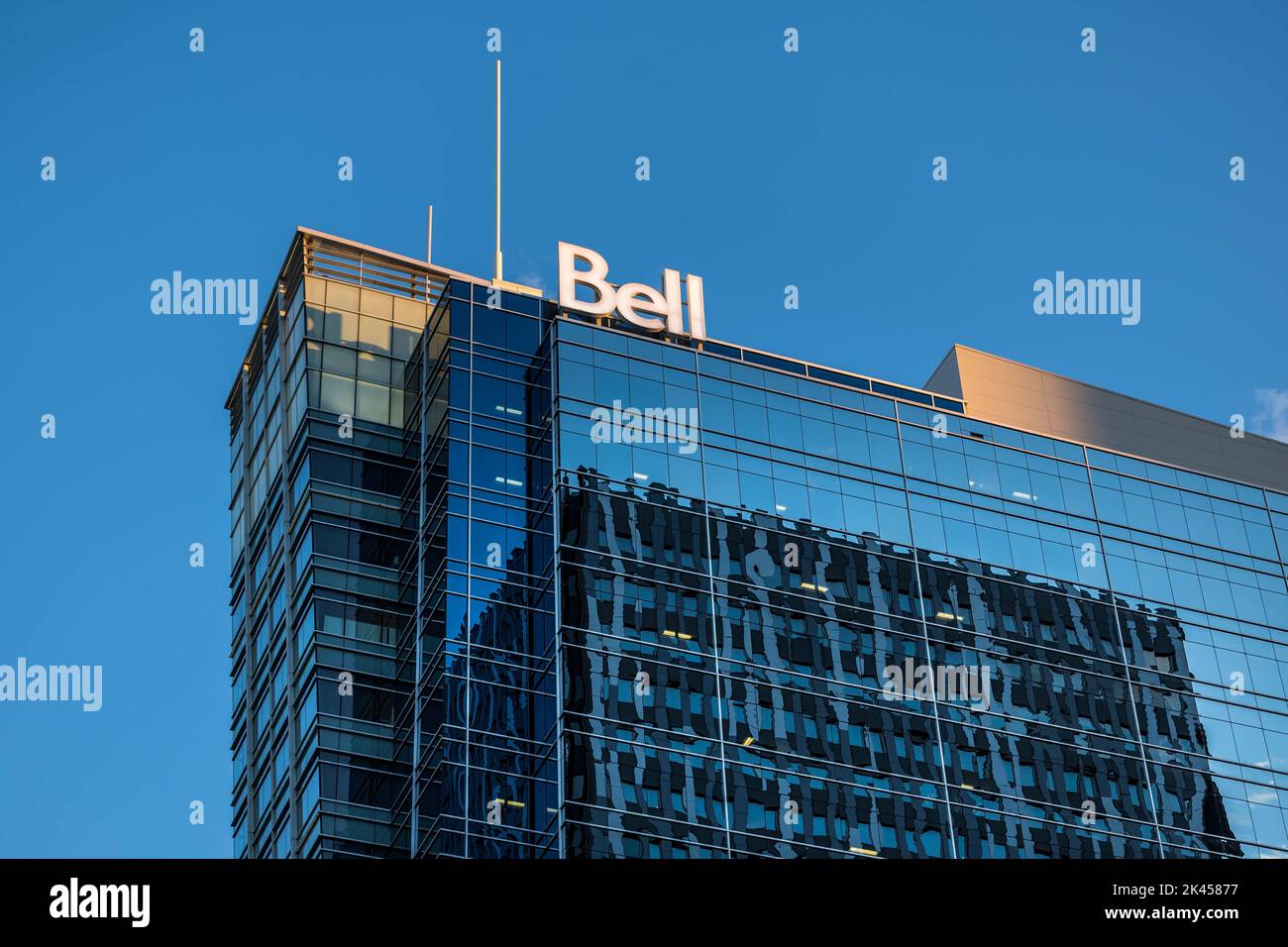 The Bell corporate and business office in downtown Calgary with blue ...