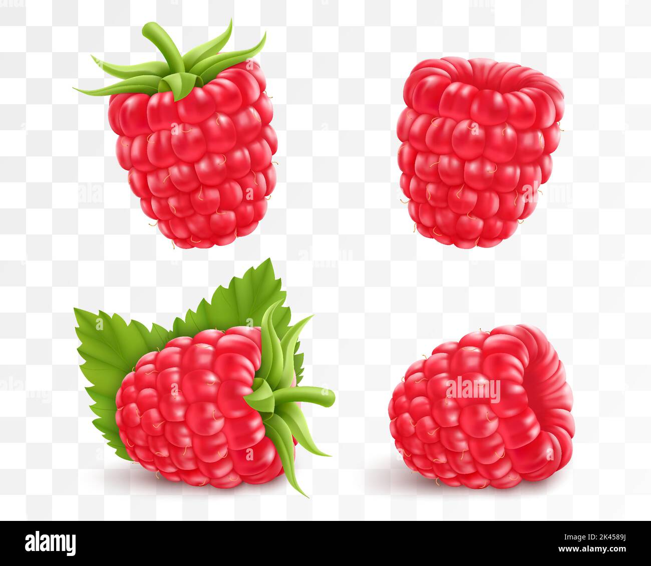 Collection of ripe raspberries isolated on transparent background ...