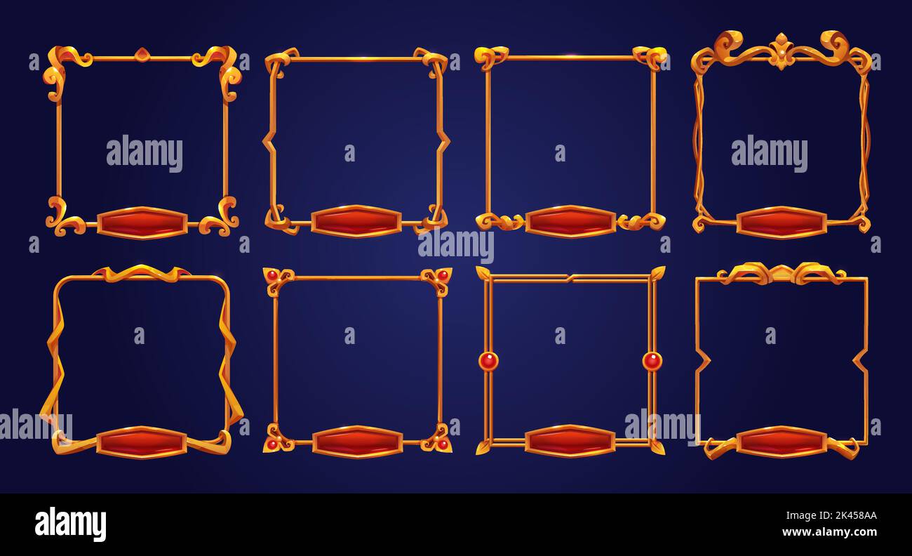 Gold square frame png hi-res stock photography and images - Alamy