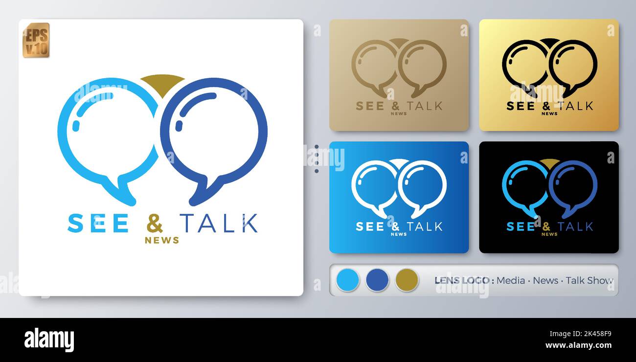 Vision and bubble speech vector minimal Logo design. Blank name for ...