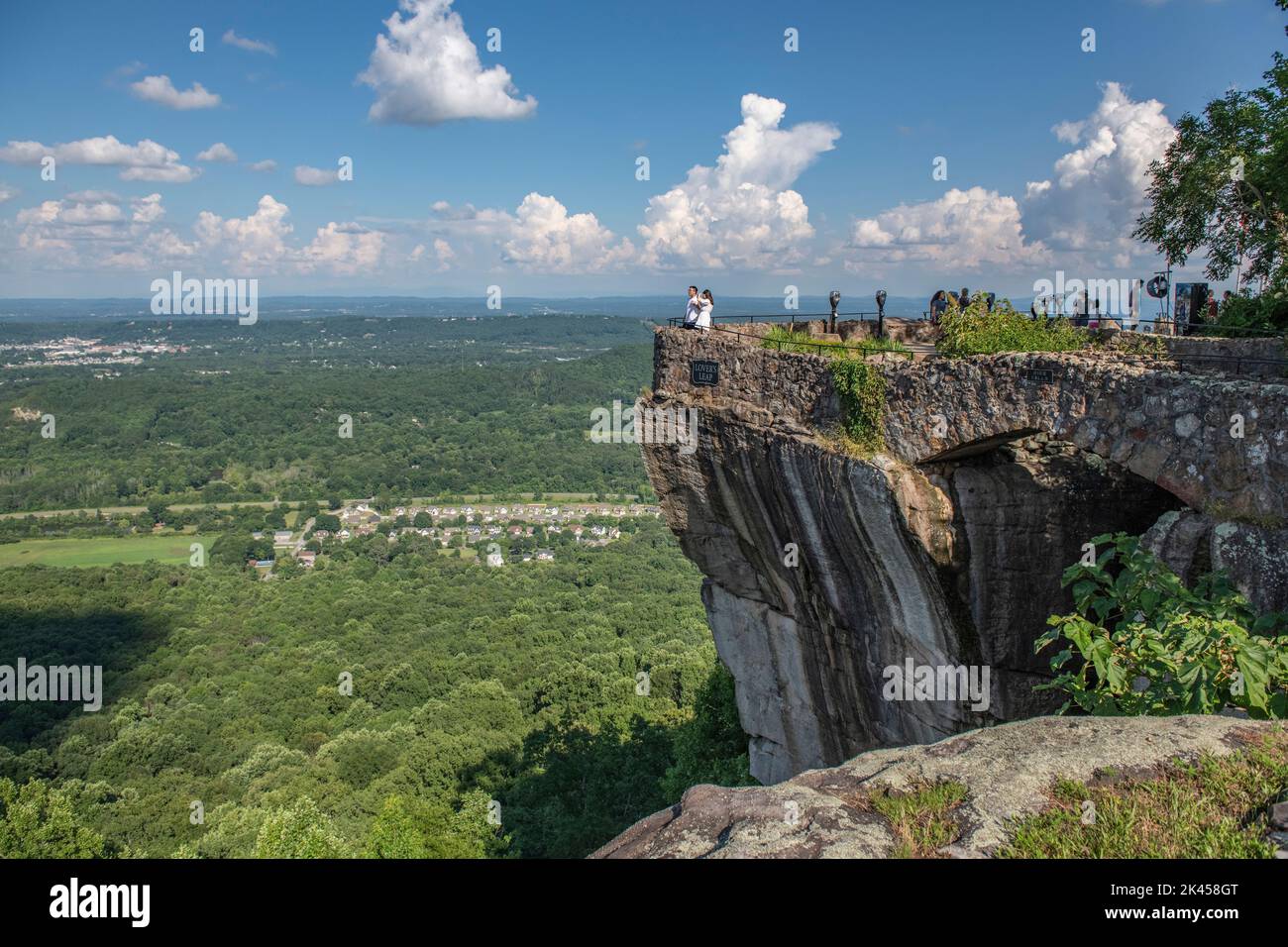 A vertical shot of the Rock City Gardens on Lookout Mountain, which is ...