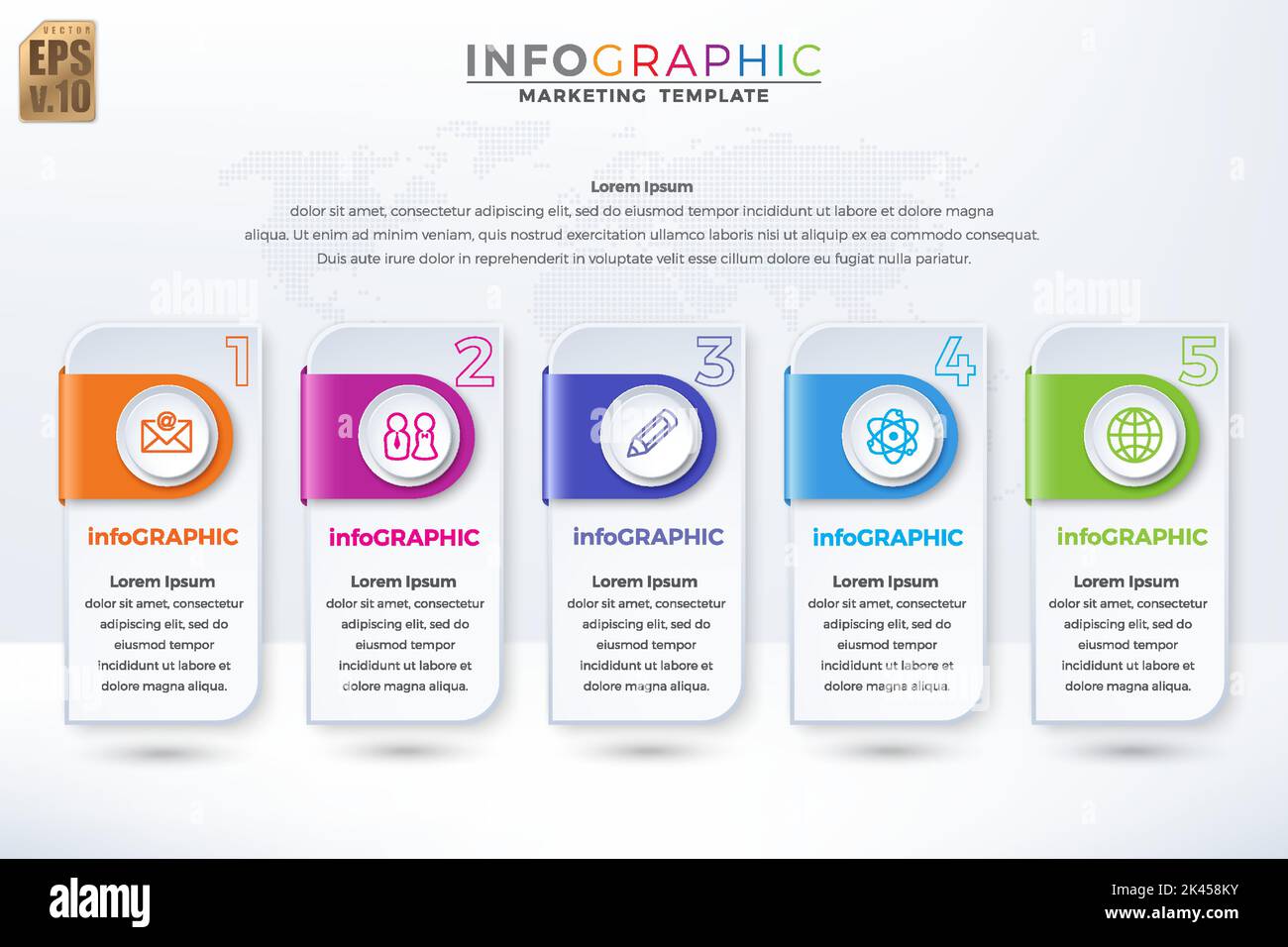 Infographic vector Business colorful template design simple icons and ...