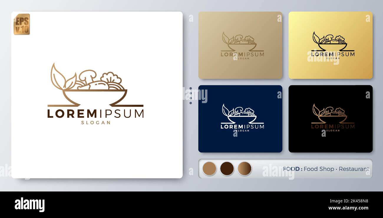 organic foods vector illustration Logo minimal design. Blank name for ...