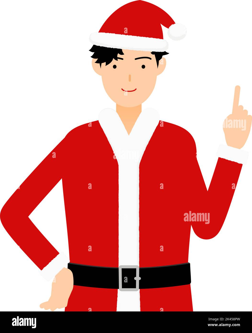 Man in Santa Claus holding up index finger (pointing Stock Vector Image ...