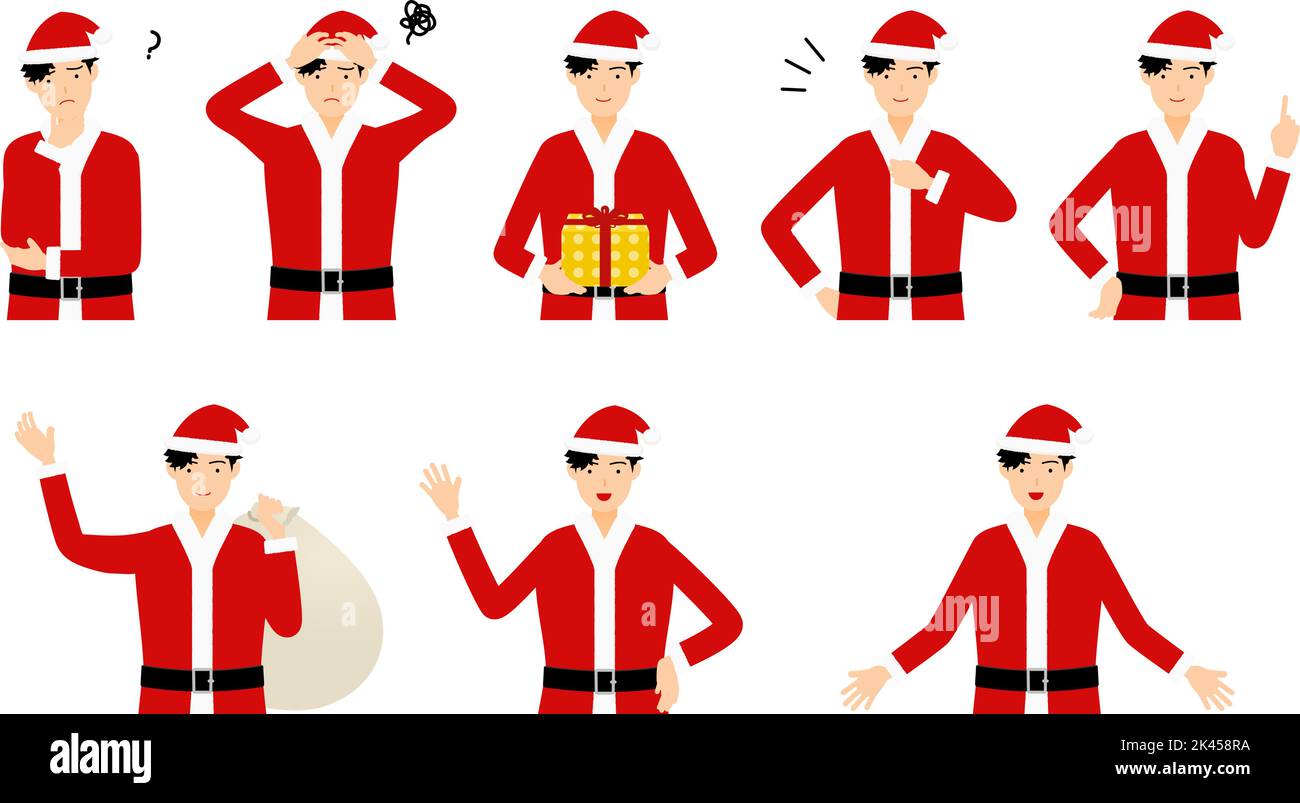 Set people in santa Stock Vector Images - Alamy