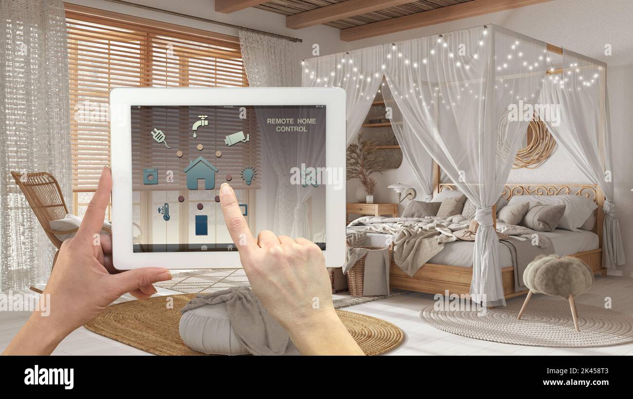 Smart remote home control system on a digital tablet. Device with app ...