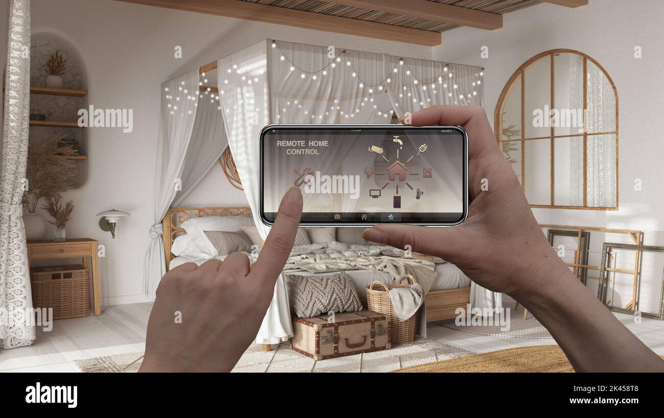 Smart remote home control system on a smart phone. Device with app ...