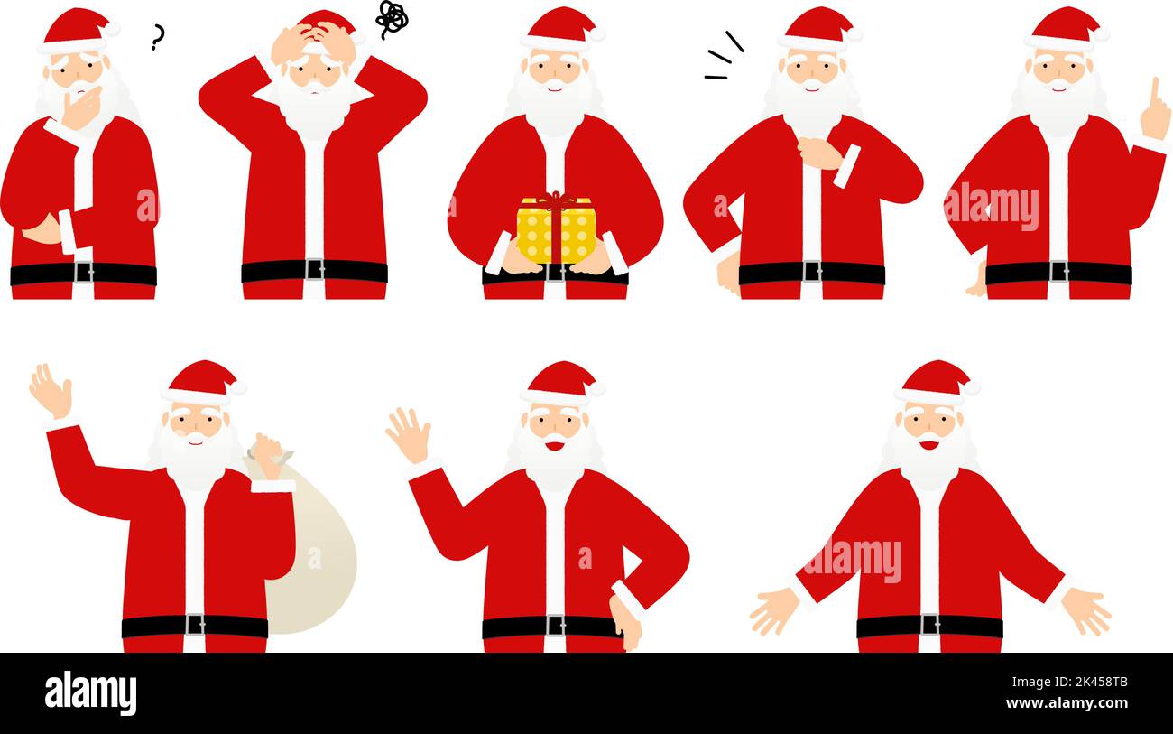 Posed set of people, senior man in Santa Claus Stock Vector Image & Art - Alamy