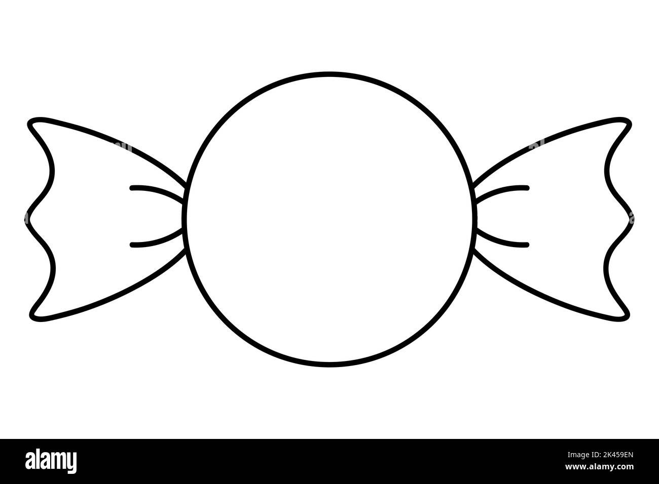 Candy. Caramel wrapped. Vector illustration. Outline on an isolated ...