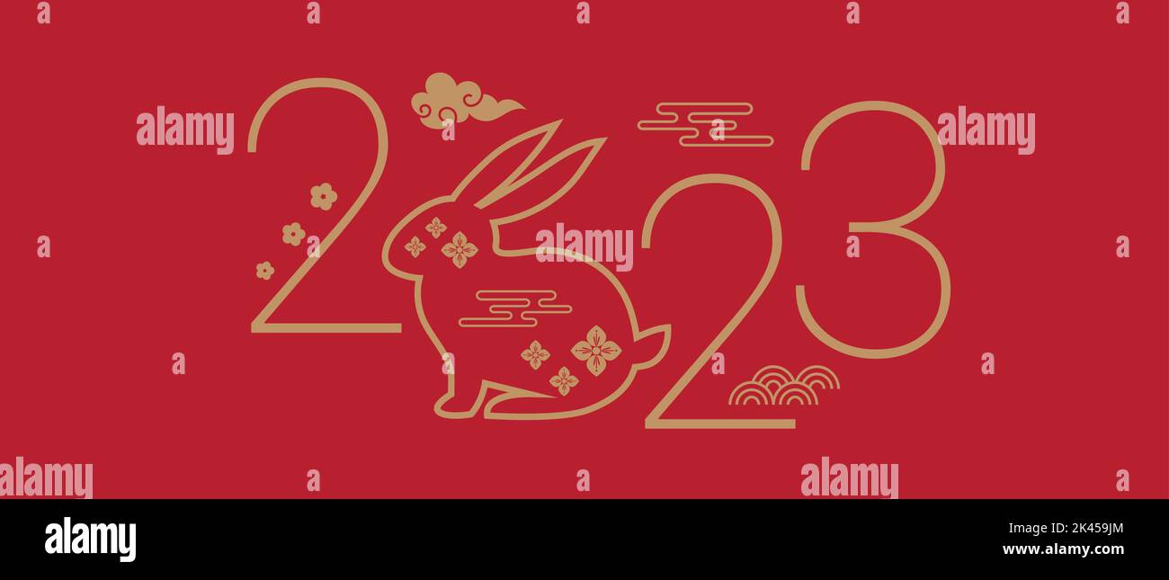 Chinese new year 2023 year of the rabbit - Chinese zodiac symbol, Lunar ...
