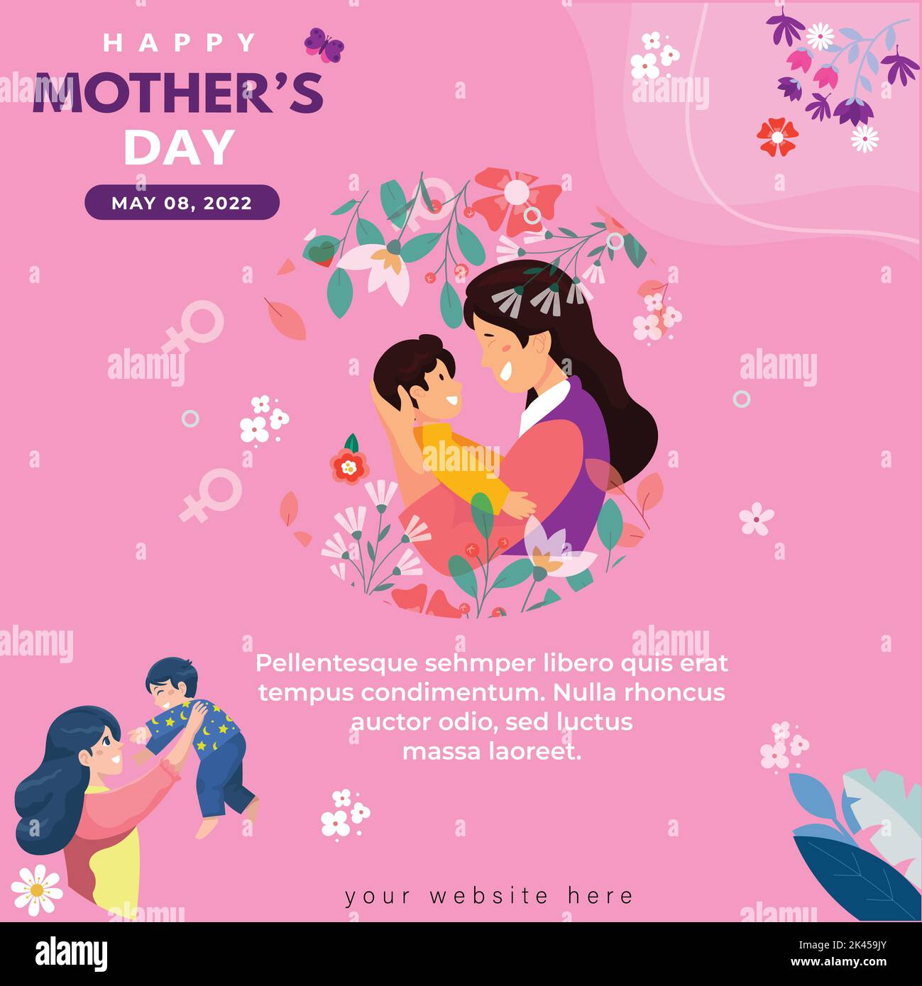 Mothers day girl heart Stock Vector Images - Alamy
