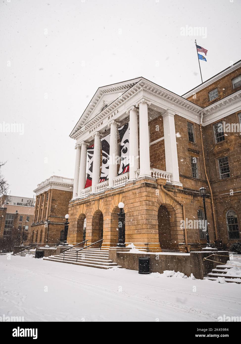 The Bascom Hall of the University of Wisconsin Madison building on a ...