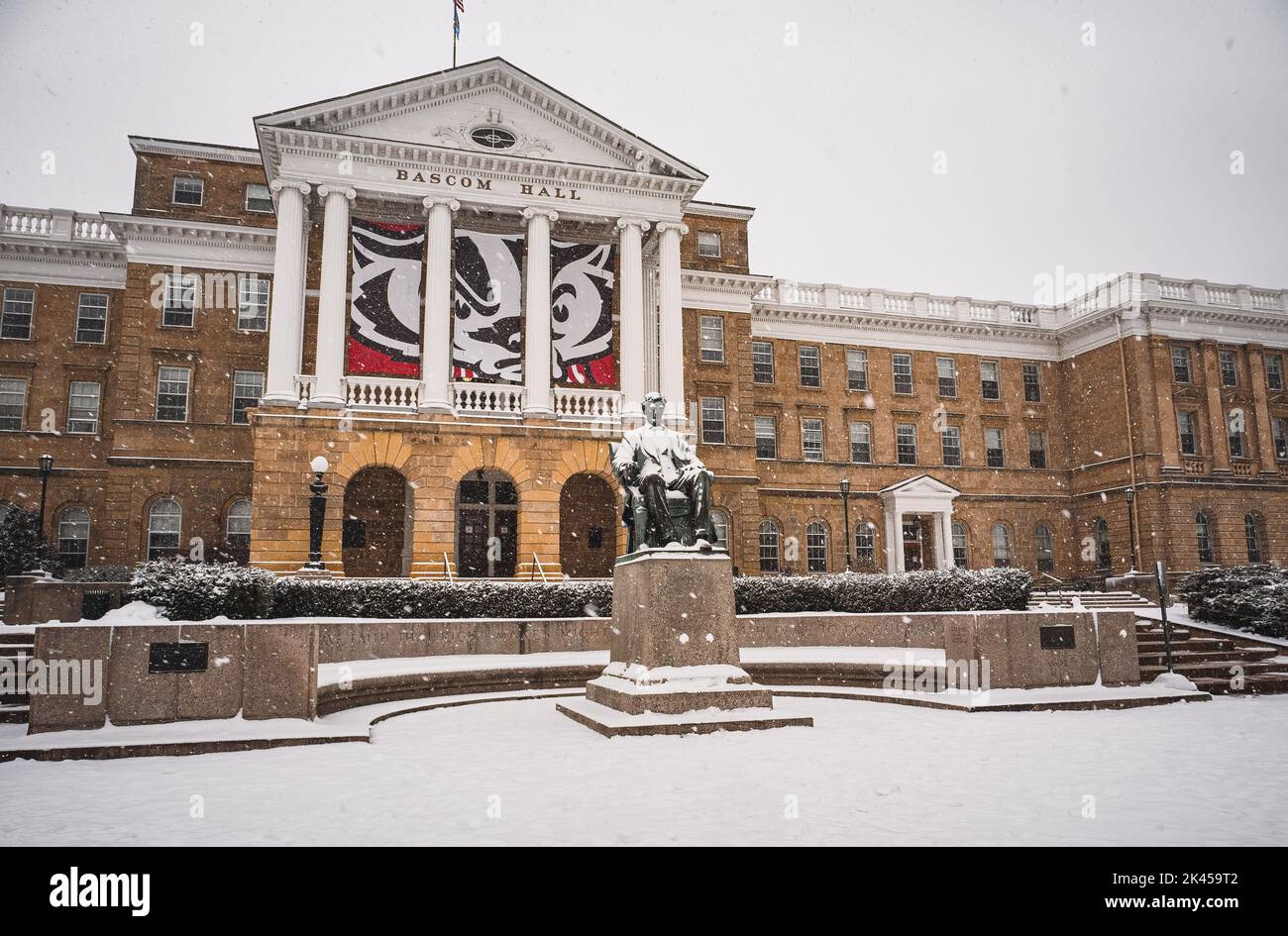 The Bascom Hall of the University of Wisconsin Madison building on a ...