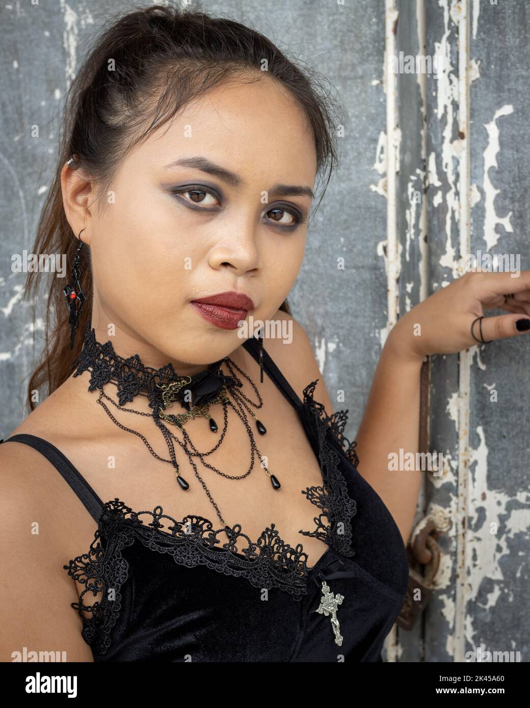 A vertical portrait of a beautiful philippine gothic woman, Bogo City ...
