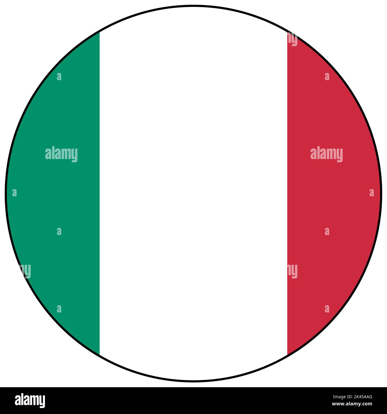 Italy icon circle on white background. Italy flag button. flat style ...