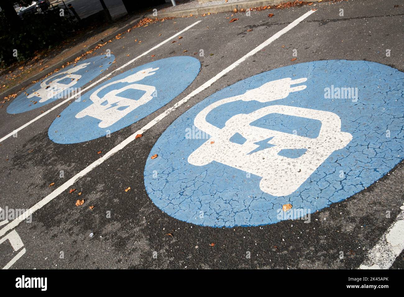 empty bays in an electric vehicle recharge point in st helens england ...