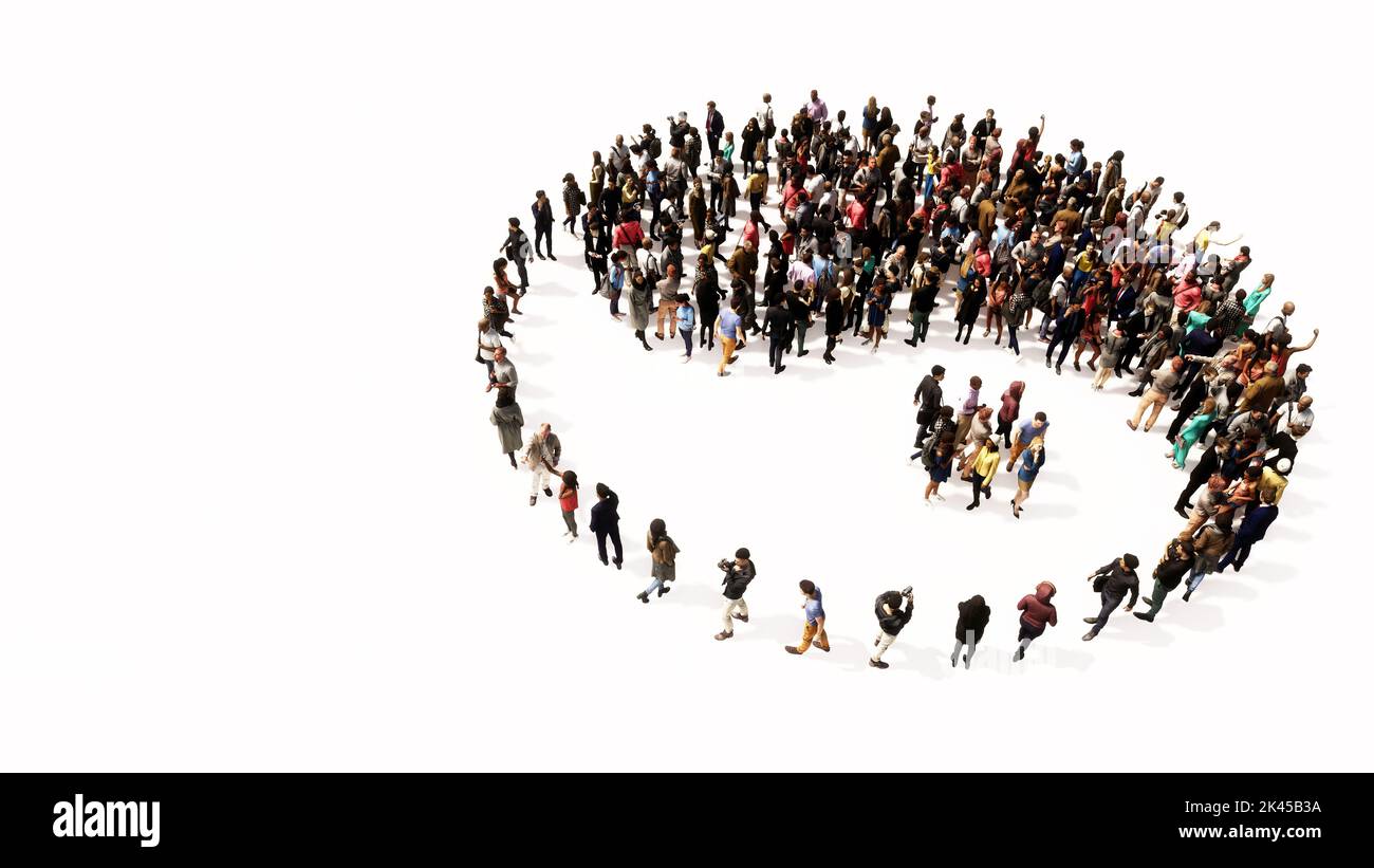 Concept or conceptual large gathering of people forming the image of ...