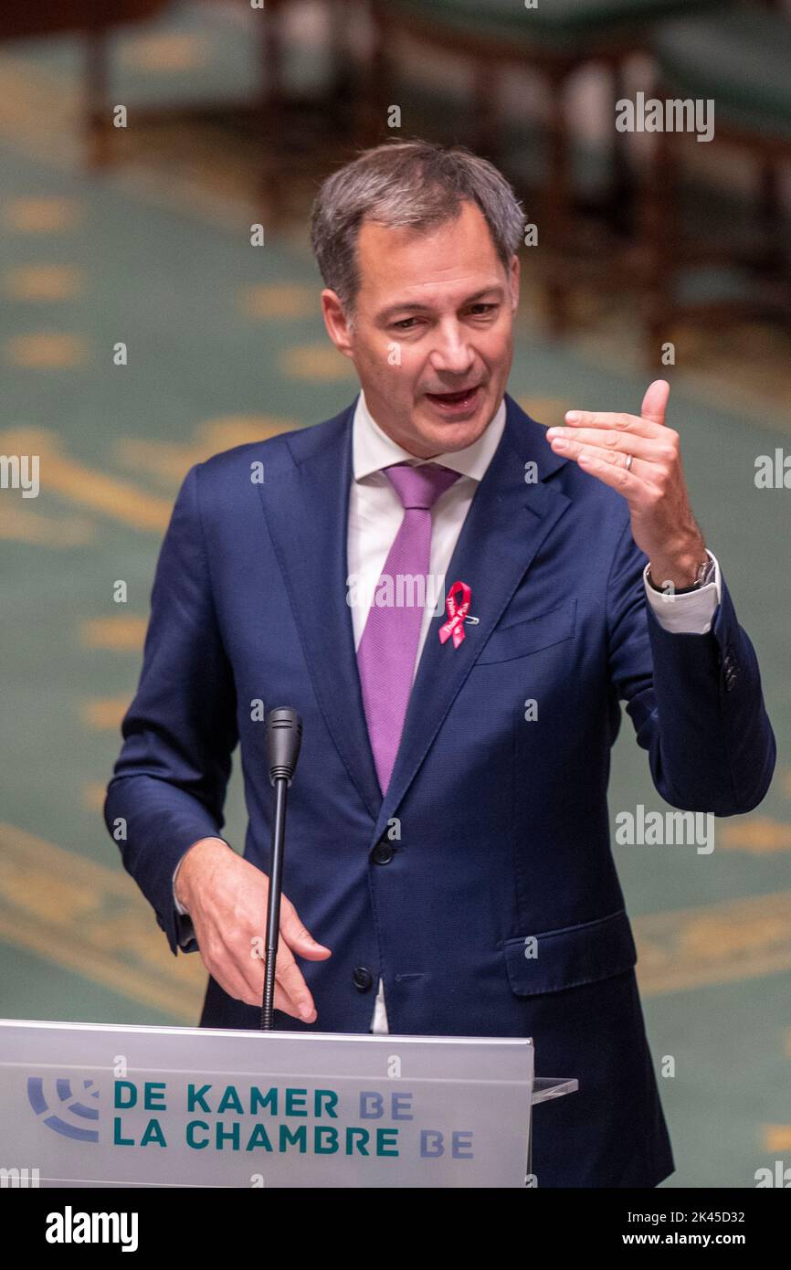 Prime Minister Alexander De Croo pictured during a plenary session of ...