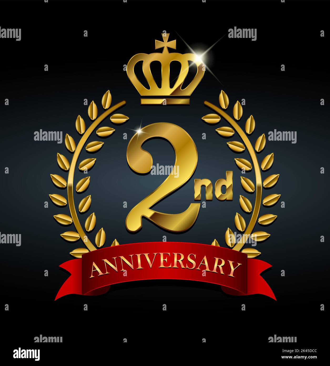 Happy 2nd anniversary Stock Vector Images - Alamy