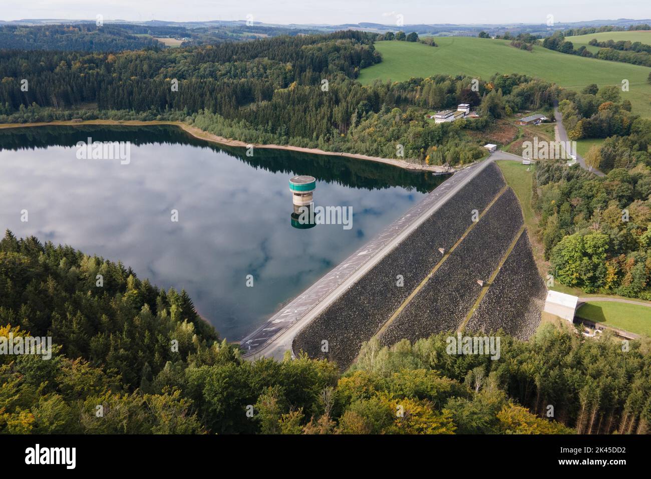 Lichtenberg, Germany. 30th Sep, 2022. The water extraction tower in the ...