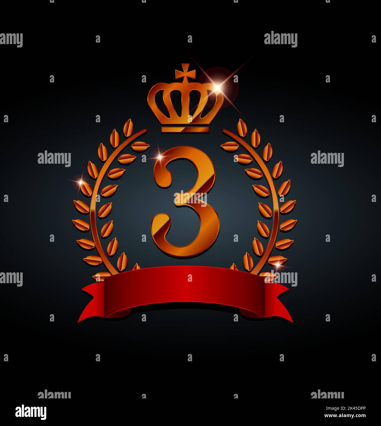 Wreath frame ranking illustration . 3rd place (bronze Stock Vector ...