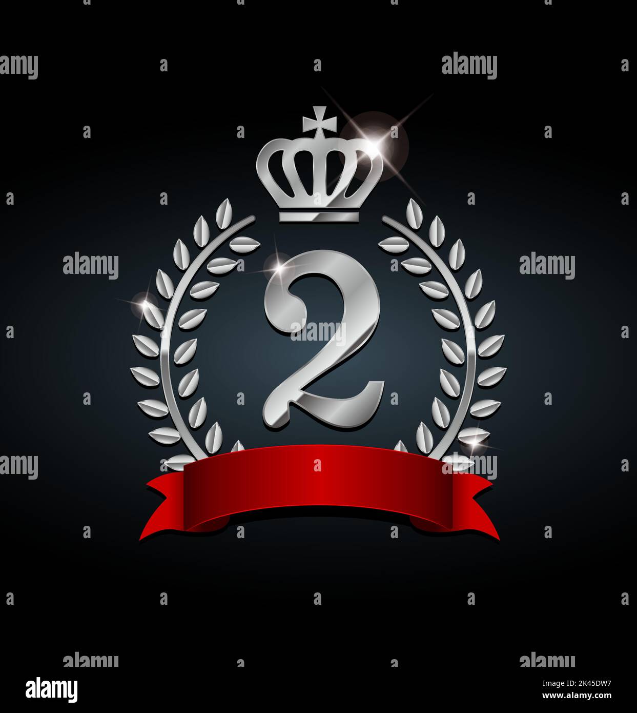 Wreath frame ranking illustration . 2nd place (silver Stock Vector ...