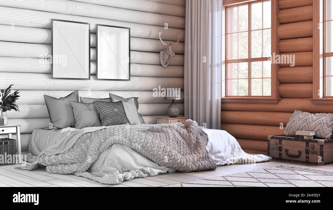 Architect interior designer concept: hand-drawn draft unfinished ... Architect interior designer concept: hand-drawn draft unfinished ...