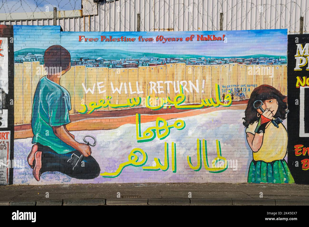 Republican/Nationalist mural with the words "Free Palestine from 60 ...