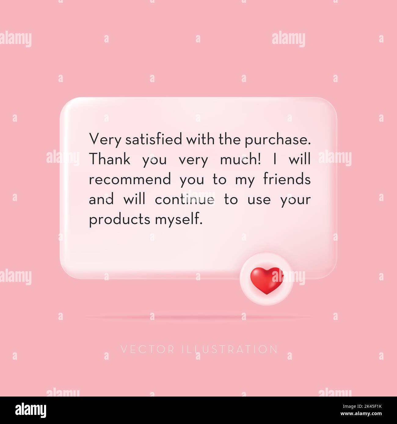 3d vector icon message dialog, comment, response button with red heart ...