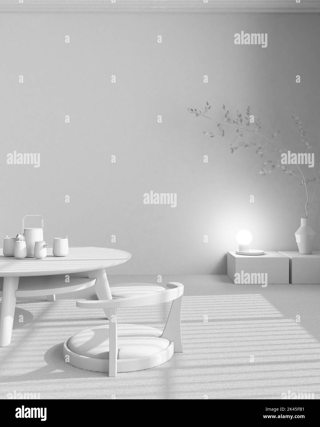 Total white project draft, japandi Tea ceremony room, japanese style ...