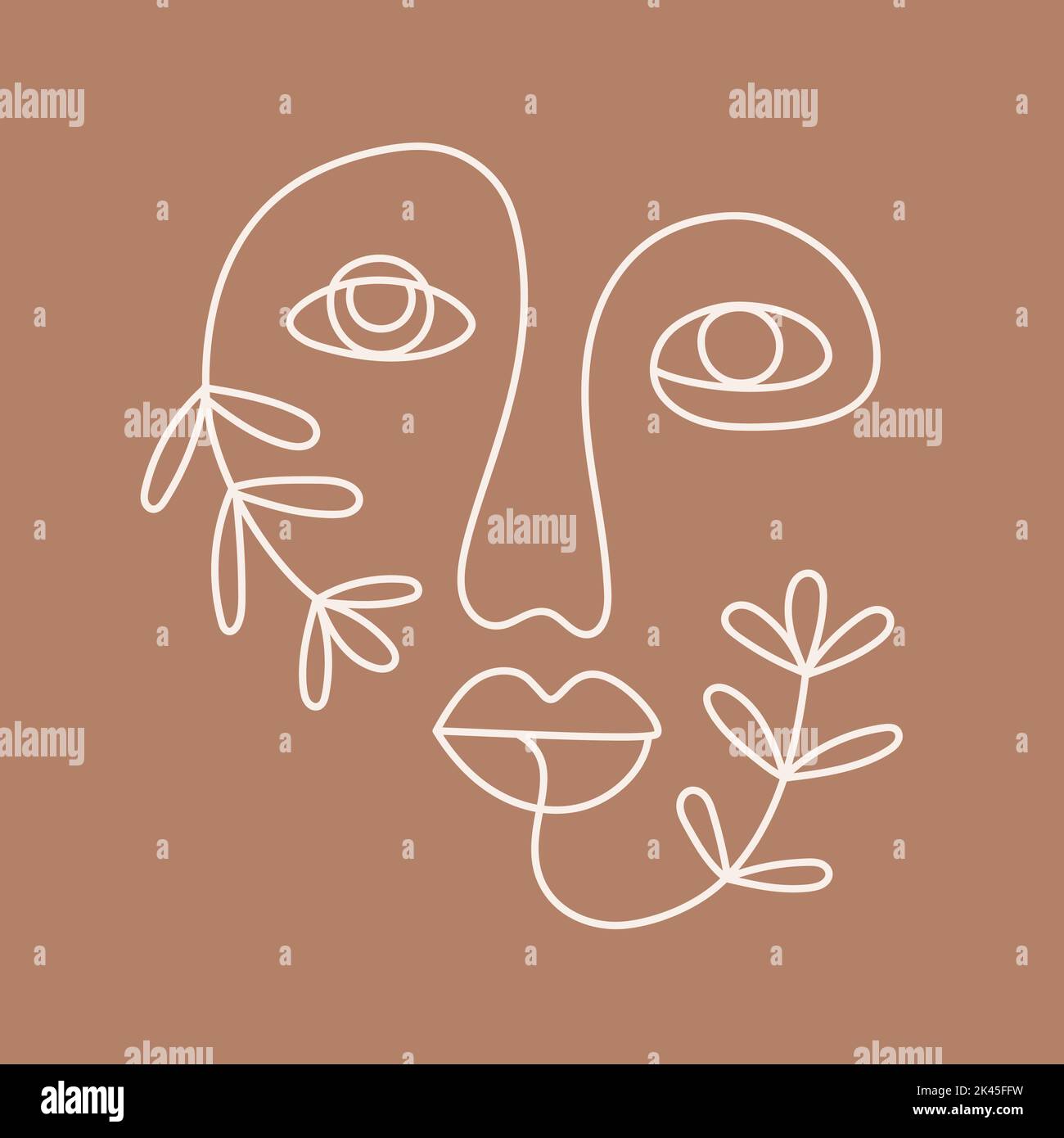 Fashion Cubism One line drawing human face Stock Vector Image & Art - Alamy
