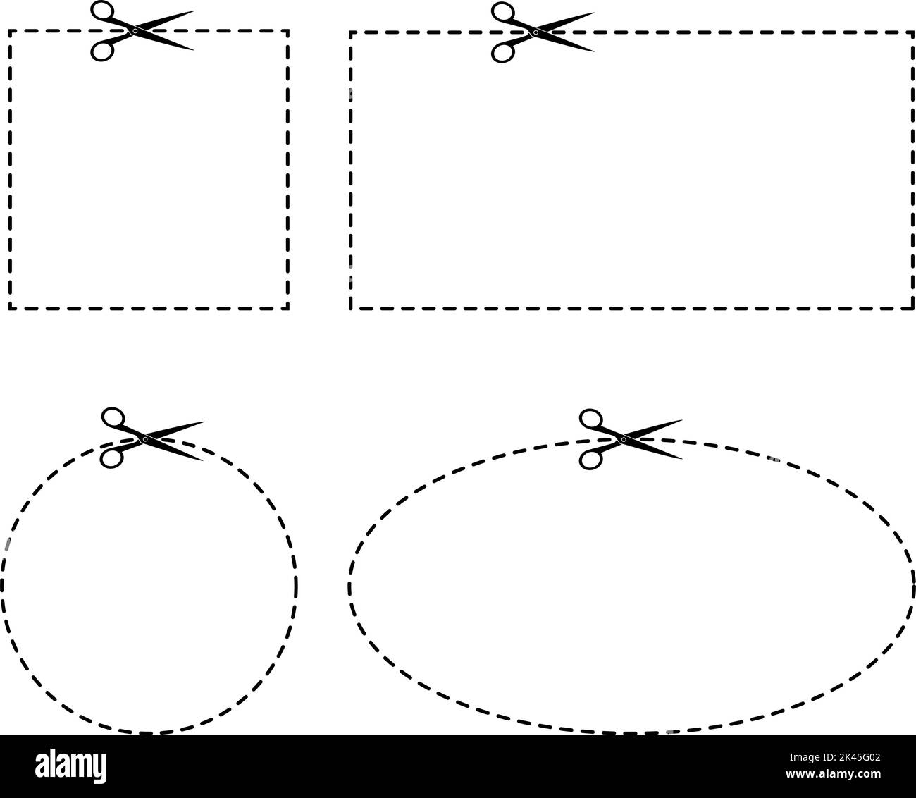 Set of scissors and coupons. Cut advertising coupon. Vector ...