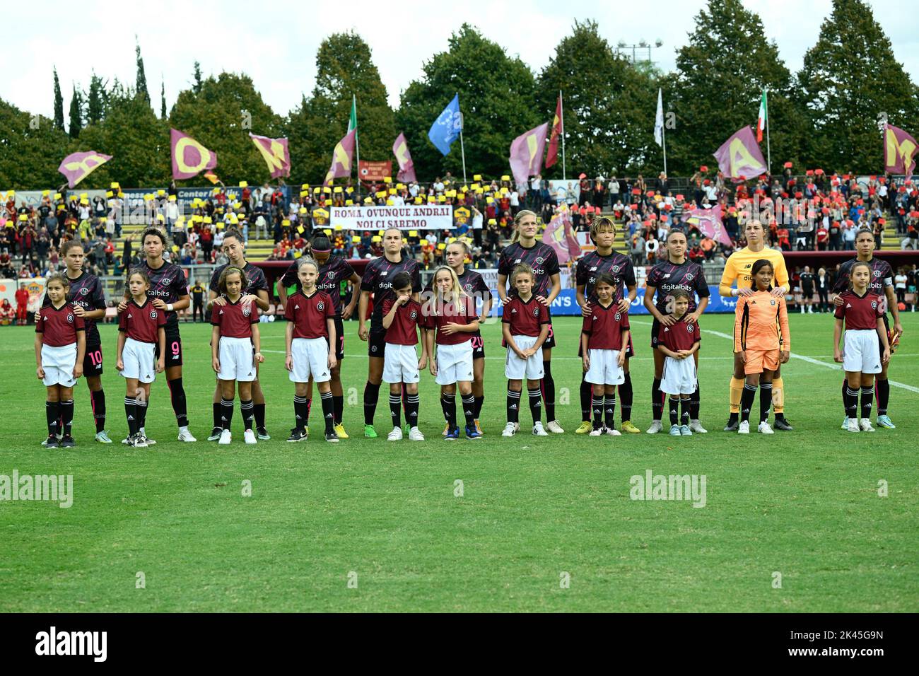 AS Roma line up during the UEFA Women’s Champions League 2022/23 match ...