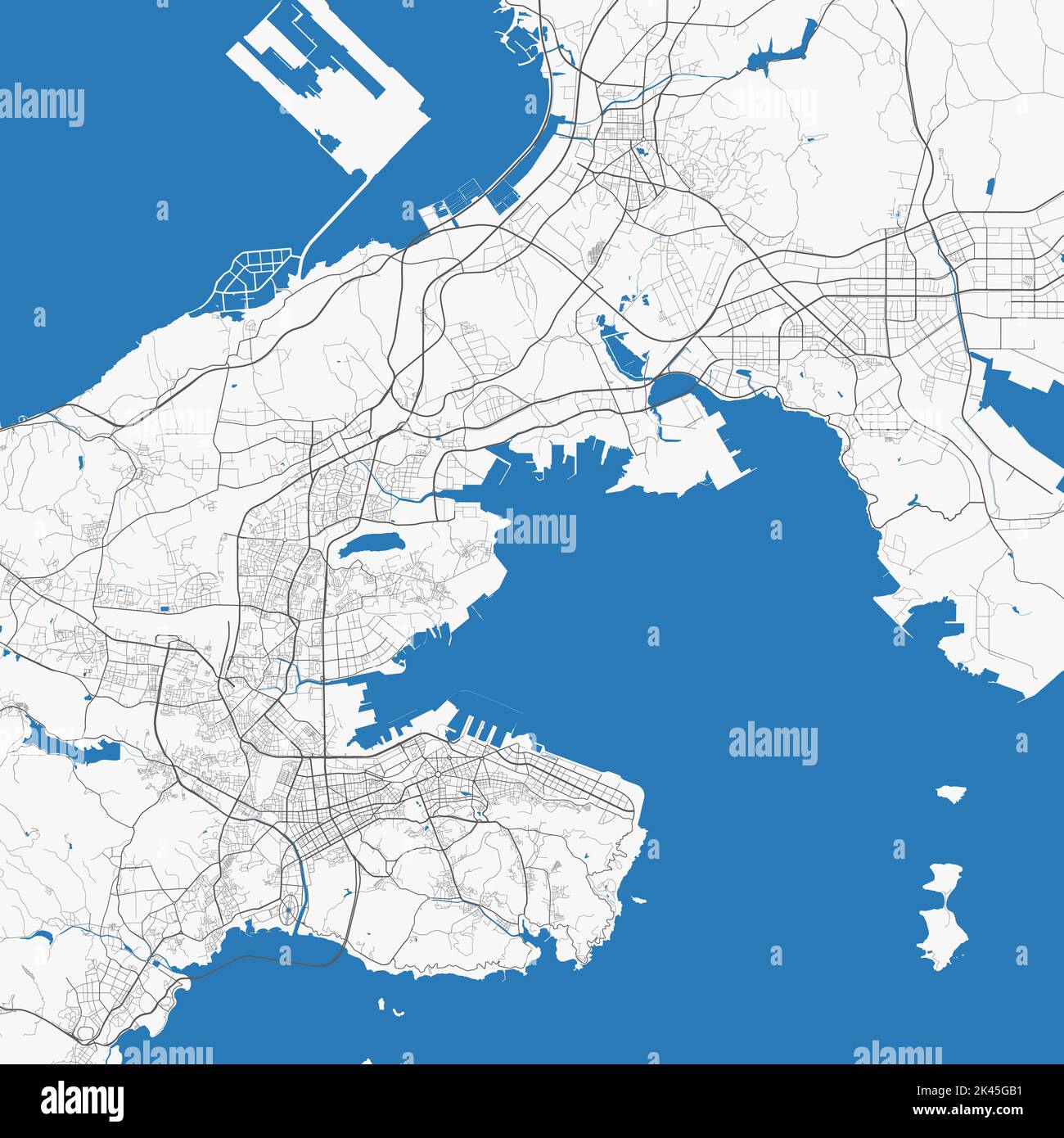 Dalian vector map. Detailed map of Dalian city administrative area ...