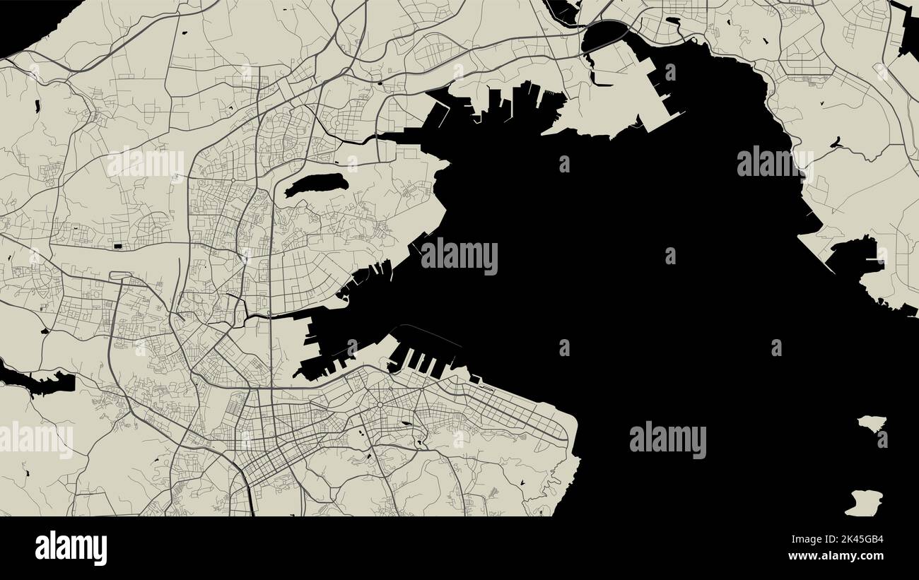 Vector map of Dalian, China. Urban city road map poster illustration ...