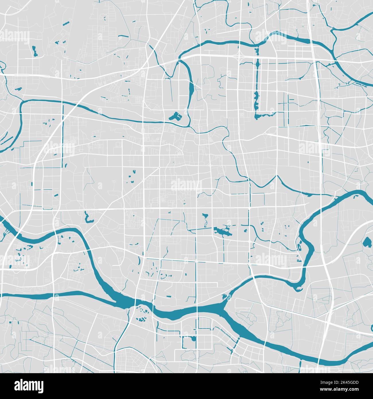Foshan vector map. Detailed map of Foshan city administrative area ...