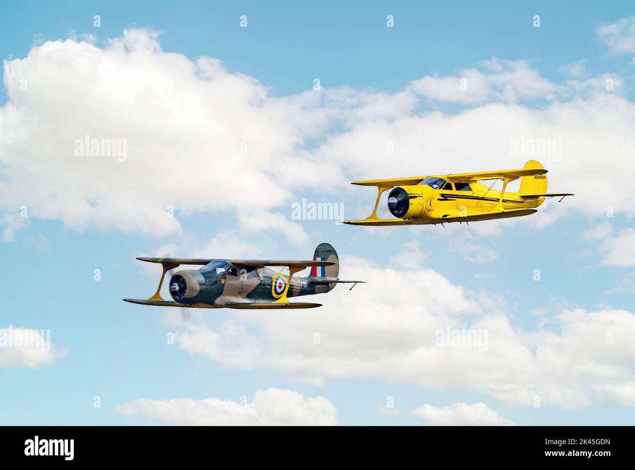 World War 2 plane; Beech Model 17 Staggerwing plane- two Beech ...