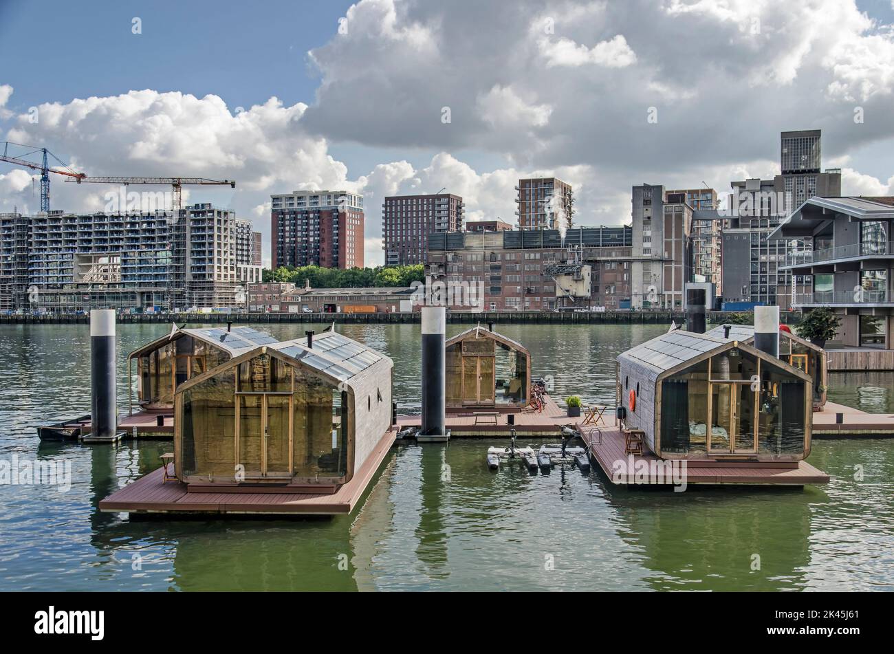 Rotterdam, The Netherlands, September 29, 2022: five tiny houses used ...