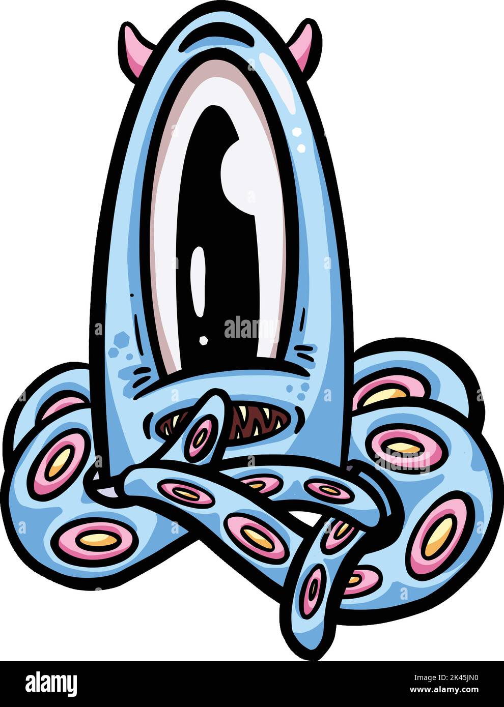 Cute Cartoon Octopus with Big Eyes for Logo or Mascot Design in Vector ...