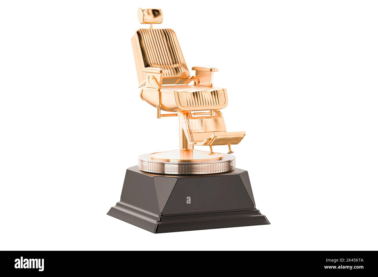 Barber chair golden award. 3D rendering isolated on white background ...