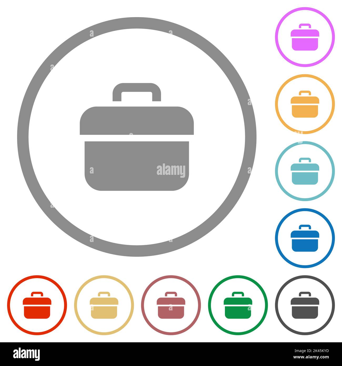 Toolbox solid flat color icons in round outlines on white background ...