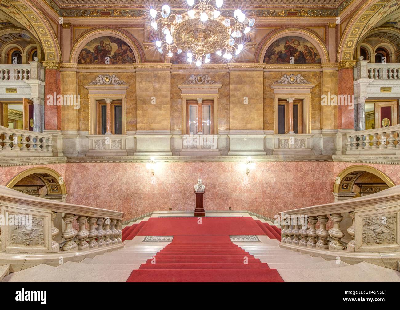 The Hungarian State Opera House, built in the 1880s, interior double ...