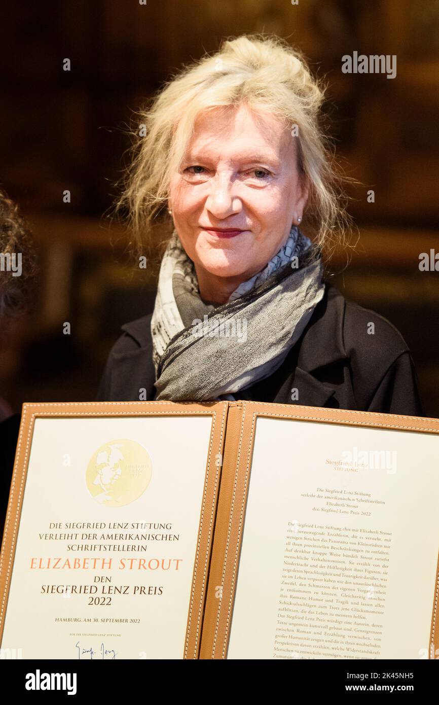 Hamburg, Germany. 30th Sep, 2022. Elizabeth Strout, writer and prize ...
