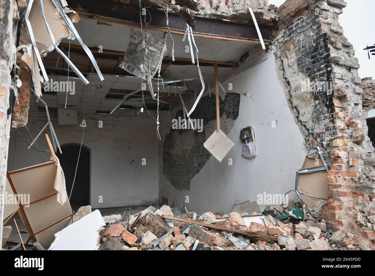 Dnipro, Ukraine Sep 30, 2022: Consequences of rocket fire on the city ...