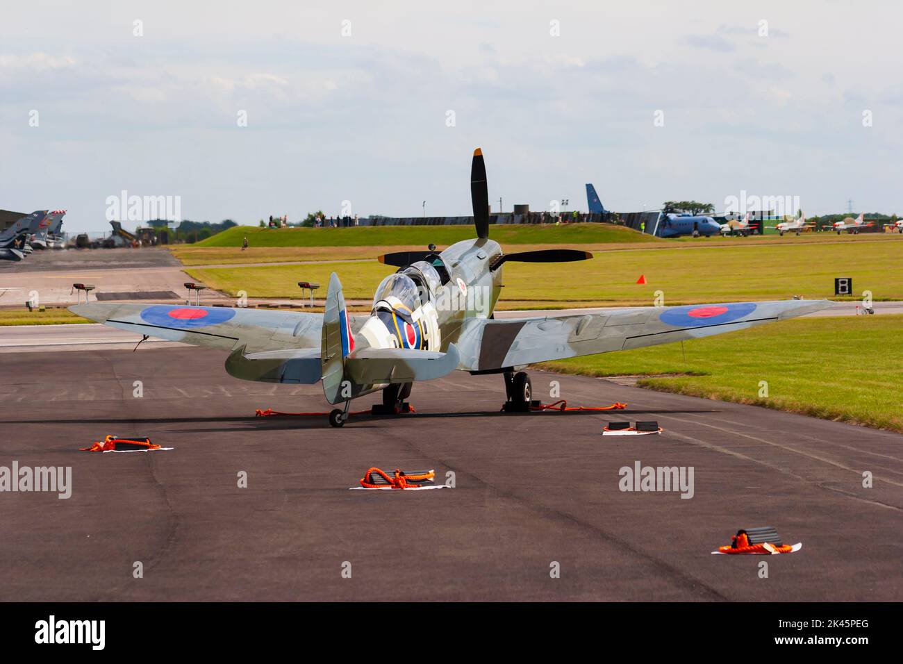 Private owned 2 seater trainer Spitfire MkIXT, MJ627 at RAF Waddington ...