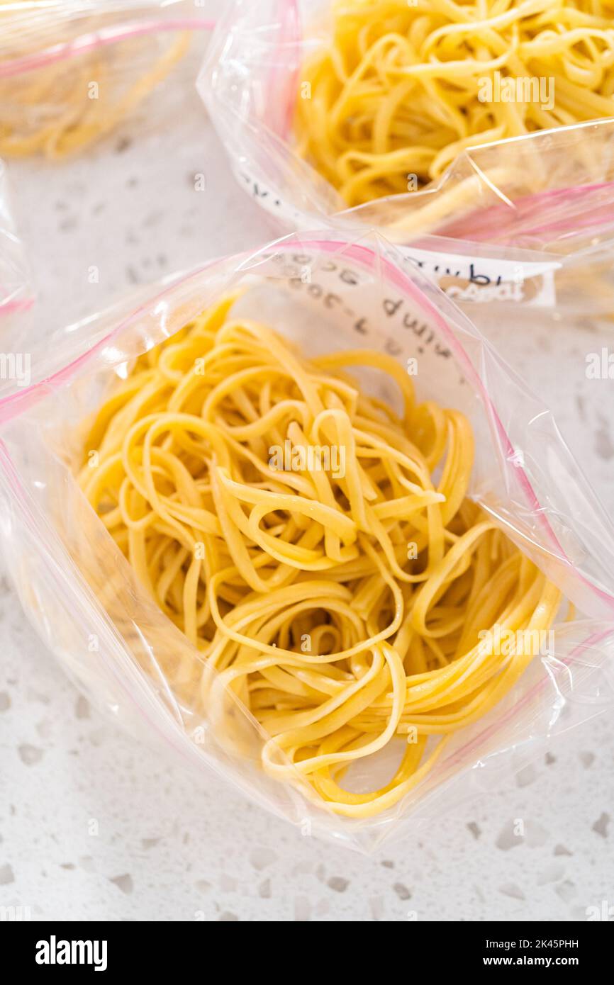 Frozen shrimp scampi meal prep Stock Photo - Alamy