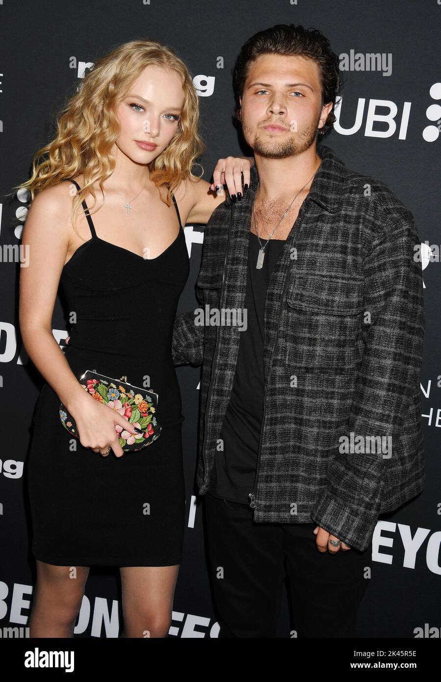 SANTA MONICA, CA - SEPTEMBER 29: (L-R) Amiah Miller and Clayton Johnson ...