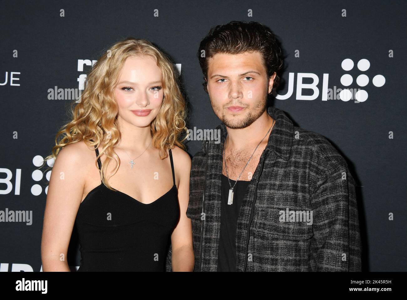 SANTA MONICA, CA - SEPTEMBER 29: (L-R) Amiah Miller and Clayton Johnson ...